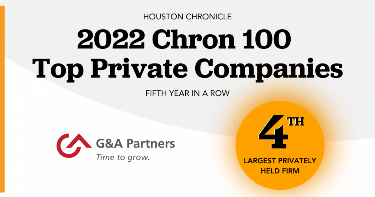 G&A listed in the Houston Chronicle’s Chron 100 Top… | G&A Partners